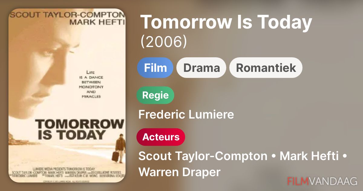 Tomorrow Is Today (film, 2006) - FilmVandaag.nl