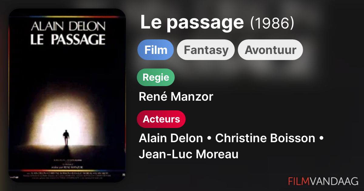 Le passage (film, 1986) - FilmVandaag.nl