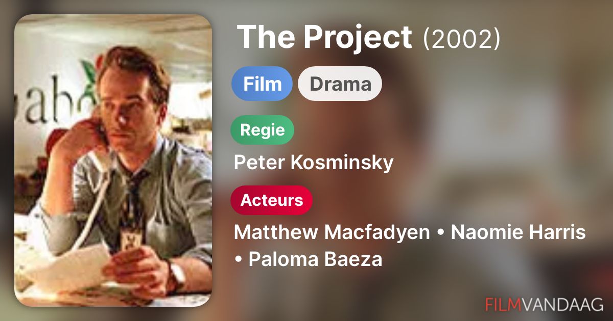 The Project (film, 2002) - FilmVandaag.nl