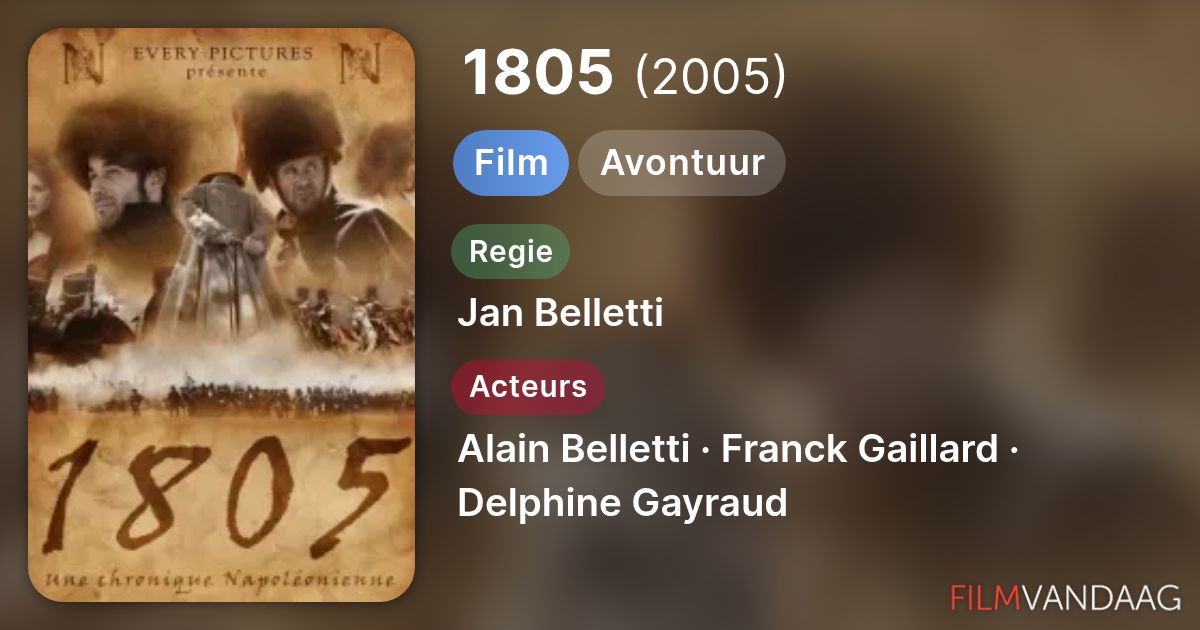1805 (film, 2005) - FilmVandaag.nl