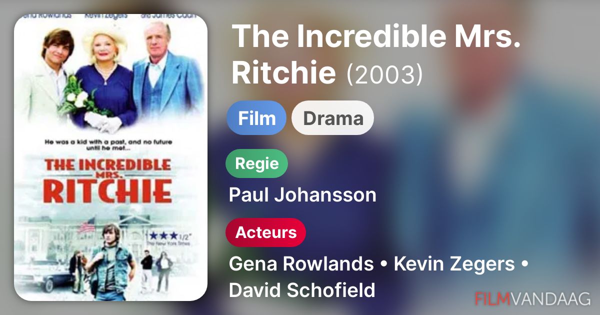 The Incredible Mrs. Ritchie (film, 2003) - FilmVandaag.nl