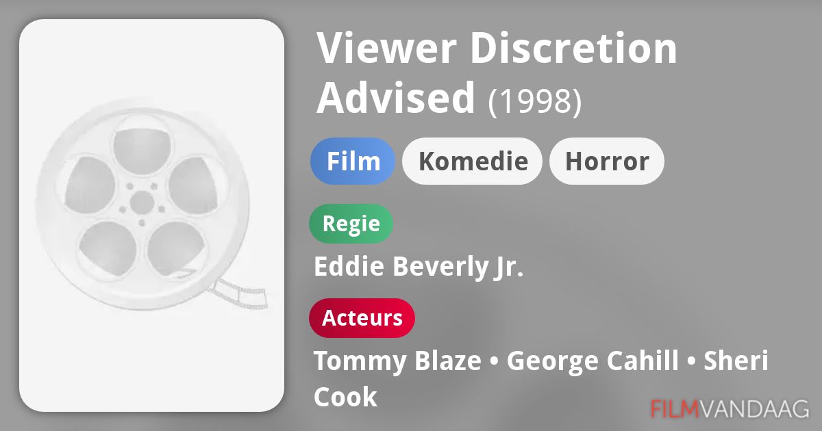 Viewer Discretion Advised (film, 1998) Nu Online Kijken - FilmVandaag.nl