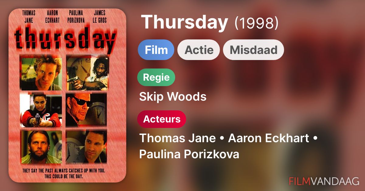 Thursday (film, 1998) kopen op dvd of blu-ray - FilmVandaag.nl