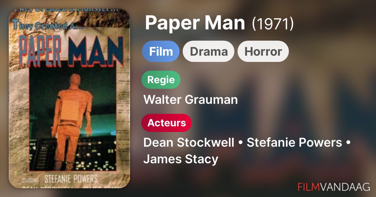 Paper Man (film, 1971) - FilmVandaag.nl