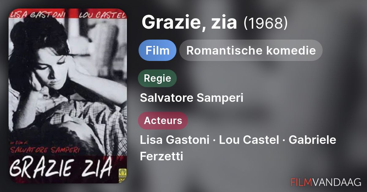 Grazie, zia (film, 1968) - FilmVandaag.nl