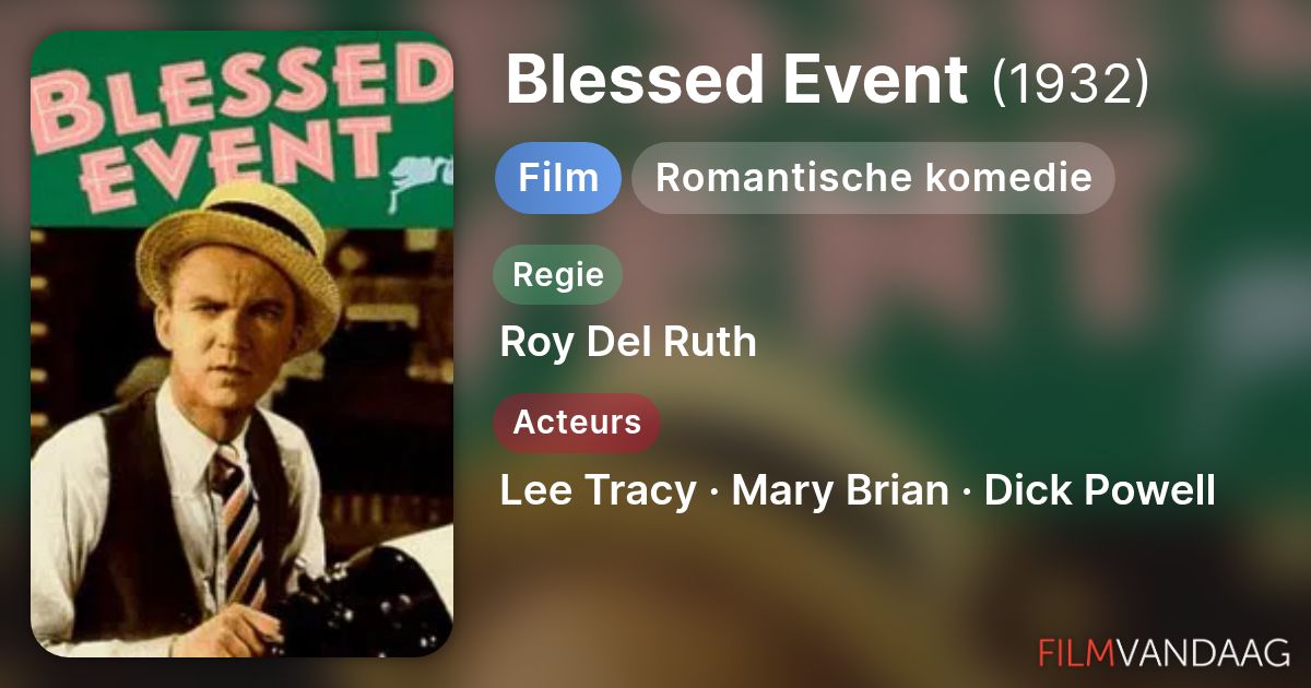 Blessed Event (film, 1932) - FilmVandaag.nl