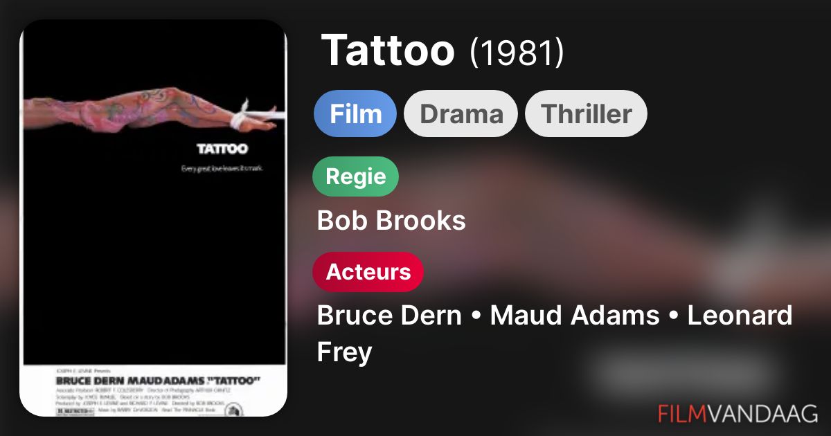 Tattoo (film, 1981) - FilmVandaag.nl