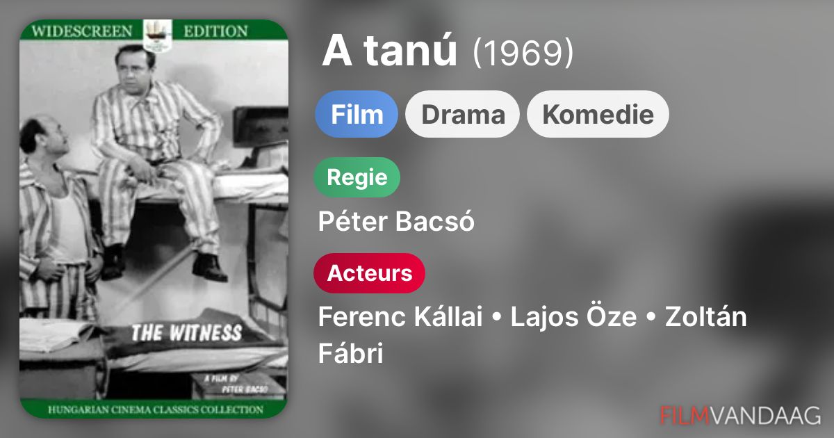 A tanú (film, 1969) Nu Online Kijken - FilmVandaag.nl