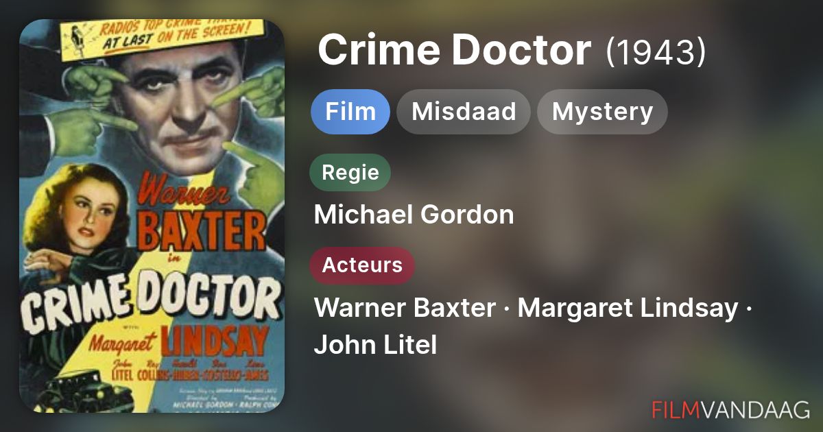 Crime Doctor (film, 1943) - FilmVandaag.nl