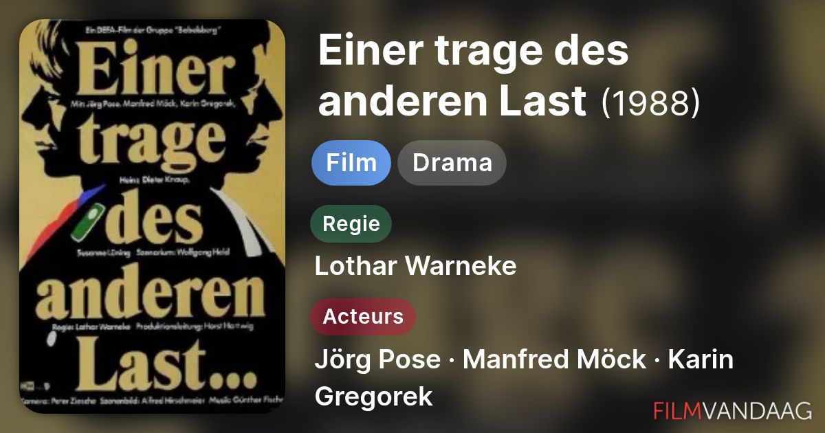 Einer trage des anderen Last (film, 1988) - FilmVandaag.nl