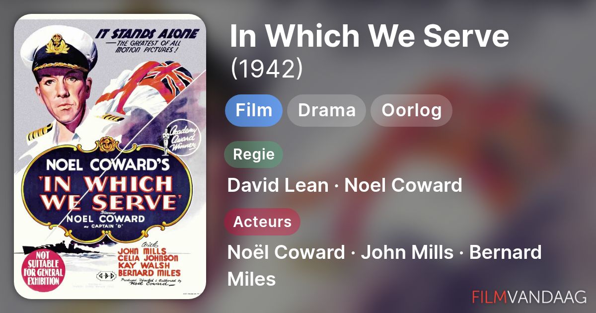 In Which We Serve (film, 1942) kopen op dvd of blu-ray - FilmVandaag.nl