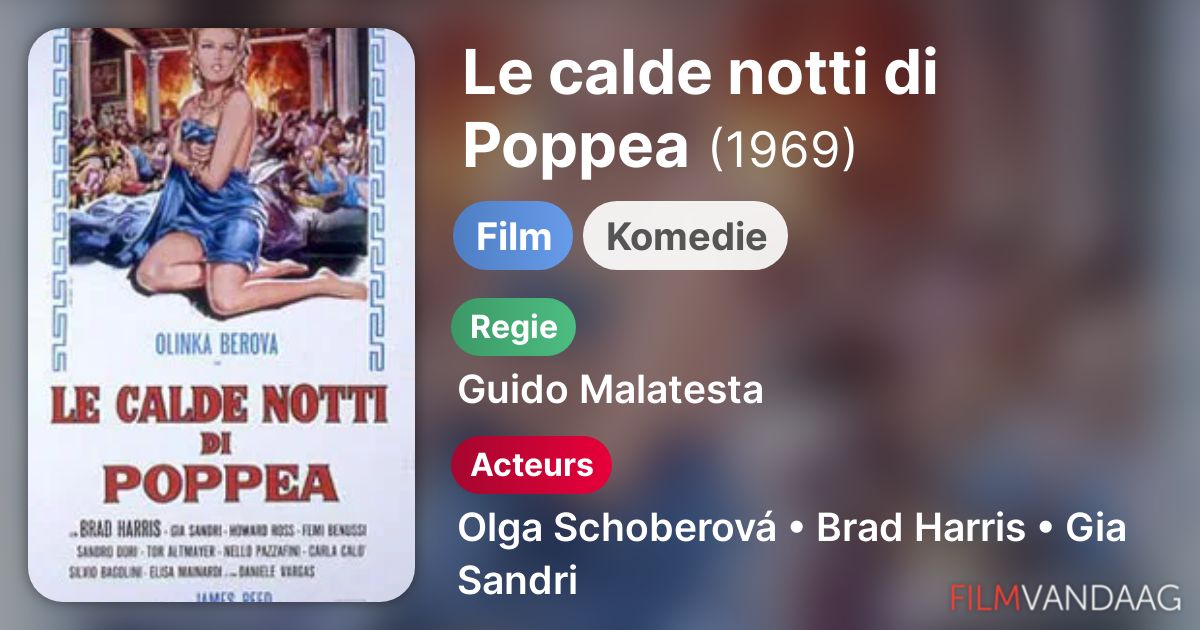 Le calde notti di Poppea (film, 1969) - FilmVandaag.nl