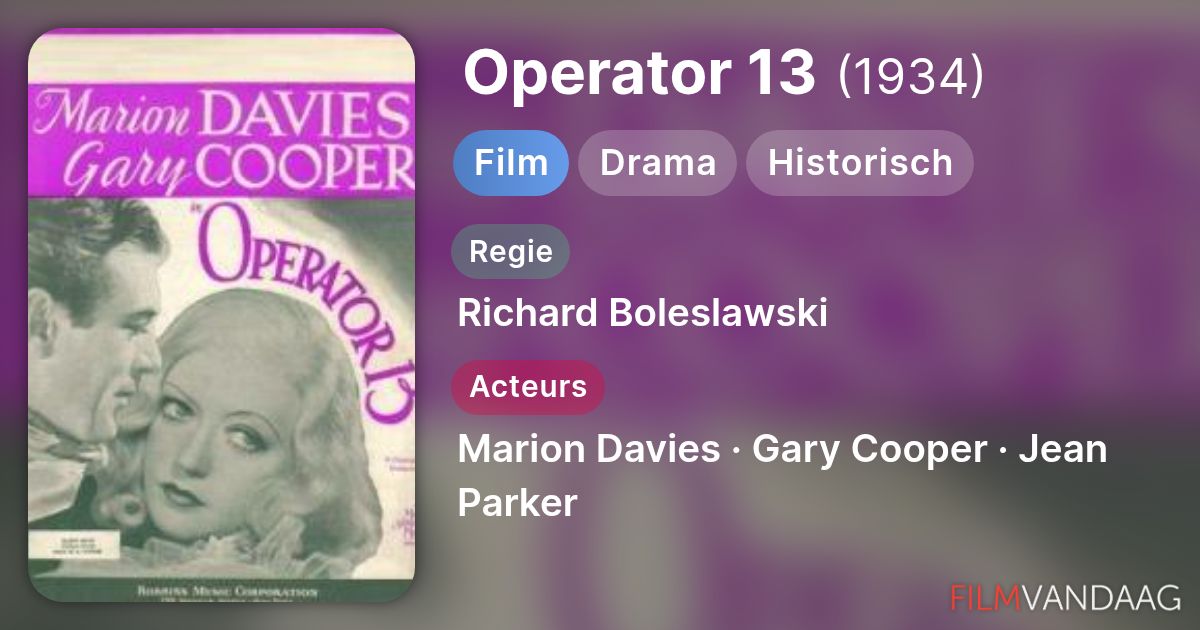 Operator 13 (film, 1934) - FilmVandaag.nl