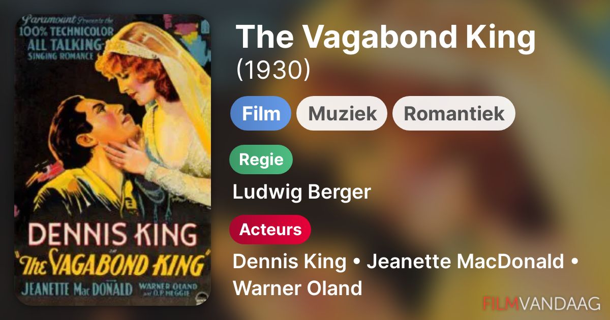 The Vagabond King (film, 1930) - FilmVandaag.nl