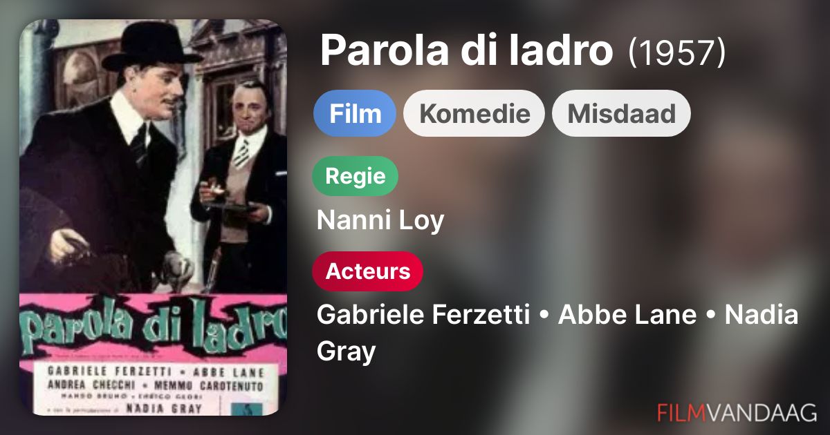 Parola di ladro (film, 1957) - FilmVandaag.nl