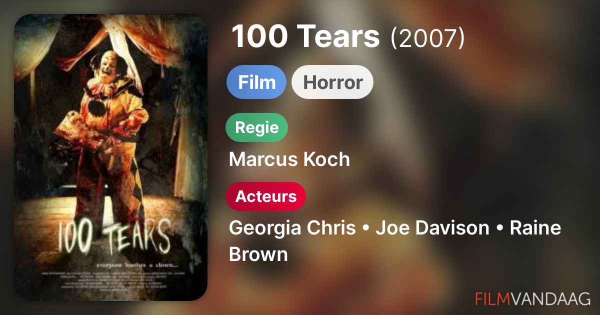 100 Tears (film, 2007) - FilmVandaag.nl