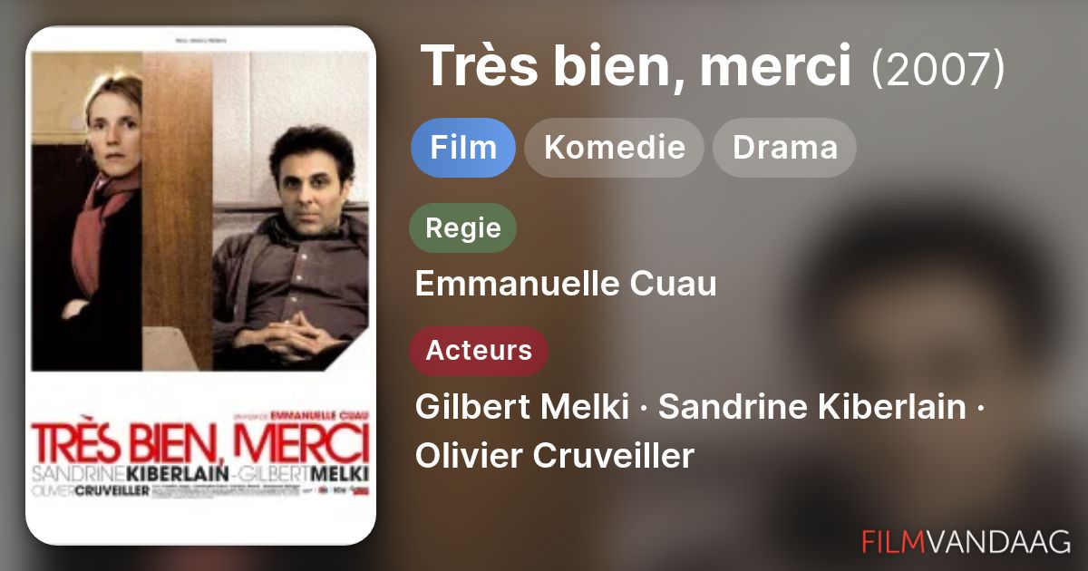 Très bien, merci (film, 2007) - FilmVandaag.nl