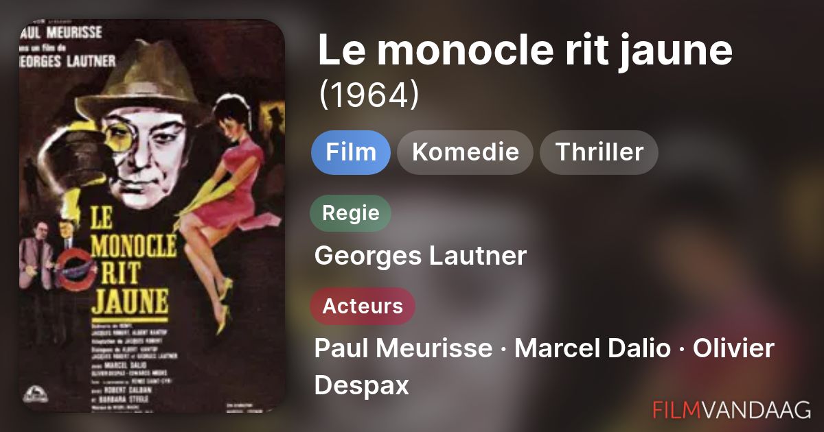 Le monocle rit jaune (film, 1964) - FilmVandaag.nl