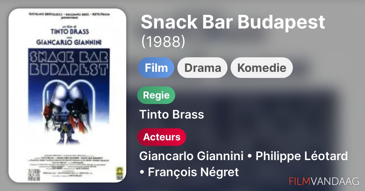 Snack Bar Budapest (film, 1988) - FilmVandaag.nl