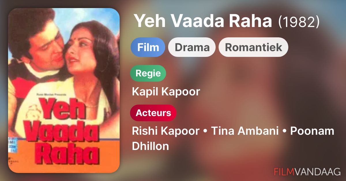 Yeh Vaada Raha (film, 1982) - FilmVandaag.nl