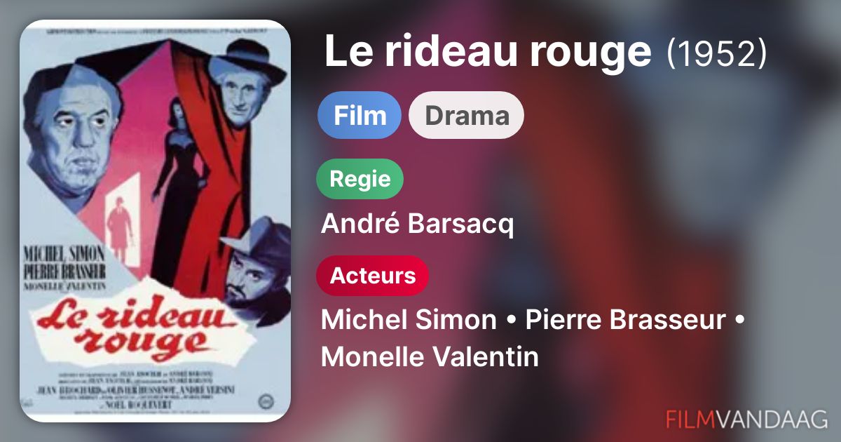 Le rideau rouge (film, 1952) - FilmVandaag.nl