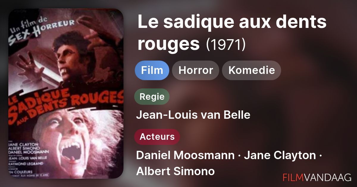 Le Sadique Aux Dents Rouges film 1971 FilmVandaag nl Le Sadique Aux Dents Rouges film 1971 FilmVandaag nl