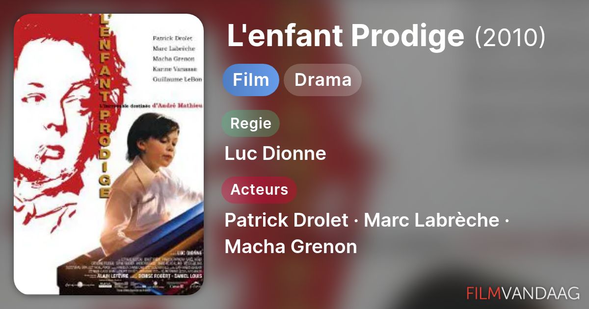 L'enfant Prodige (film, 2010) Nu Online Kijken - FilmVandaag.nl