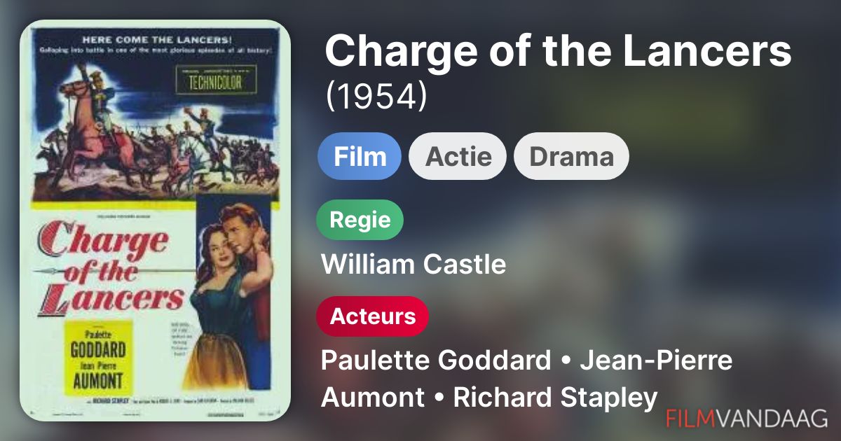 Charge of the Lancers (film, 1954) - FilmVandaag.nl