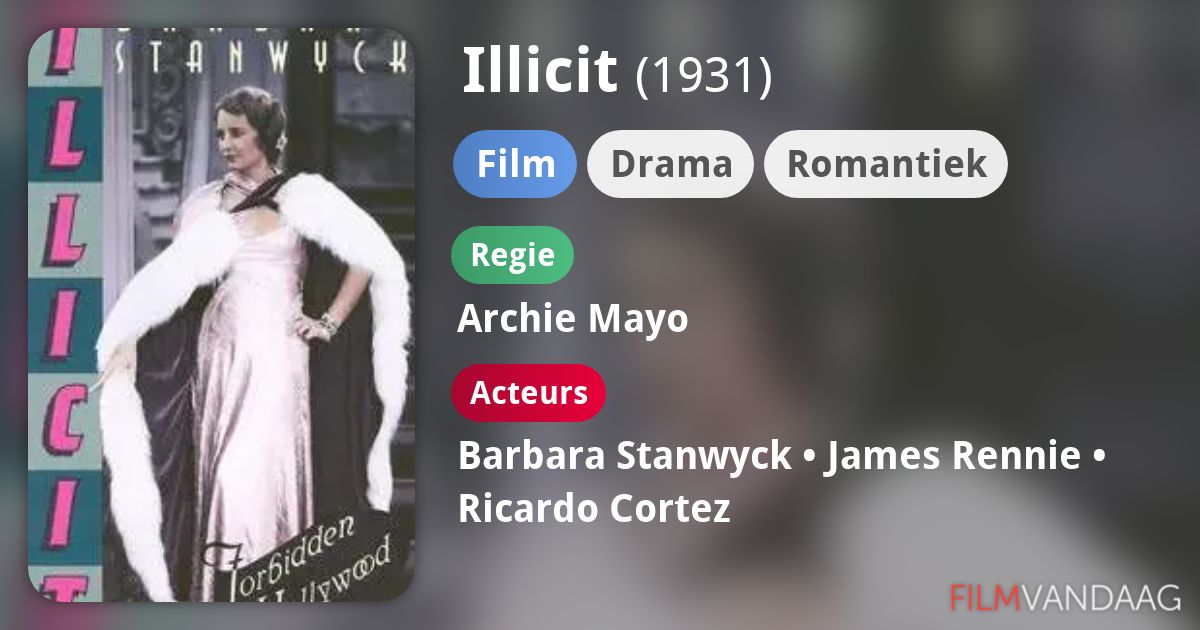 Illicit (film, 1931) - FilmVandaag.nl