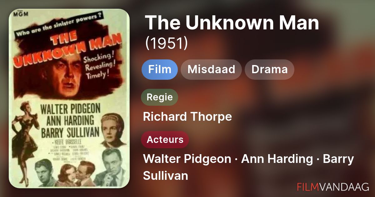 The Unknown Man (film, 1951) - FilmVandaag.nl