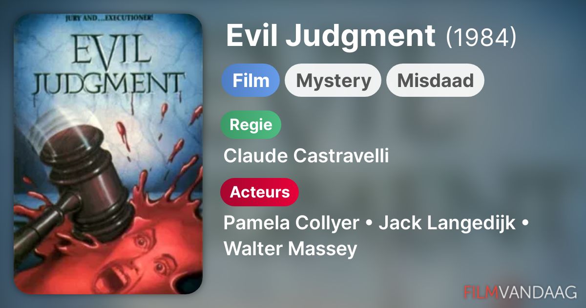 Evil Judgment (film, 1984) kopen op dvd of blu-ray - FilmVandaag.nl