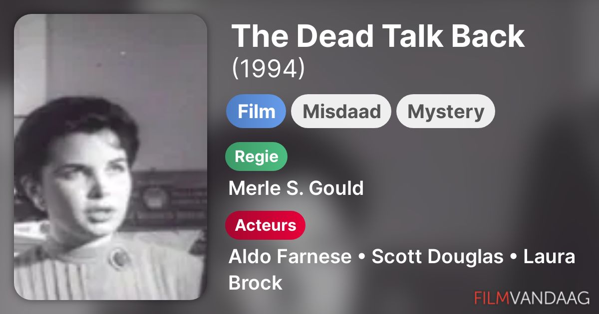 The Dead Talk Back (film, 1993) - FilmVandaag.nl