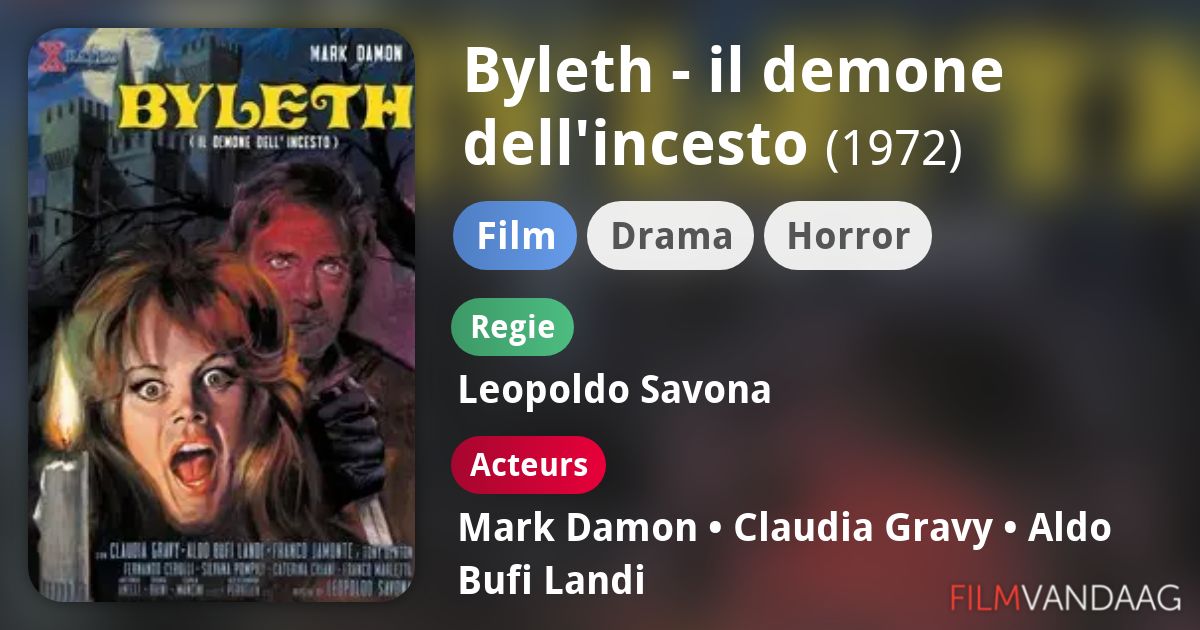 Byleth - il demone dell'incesto (film, 1972) - FilmVandaag.nl