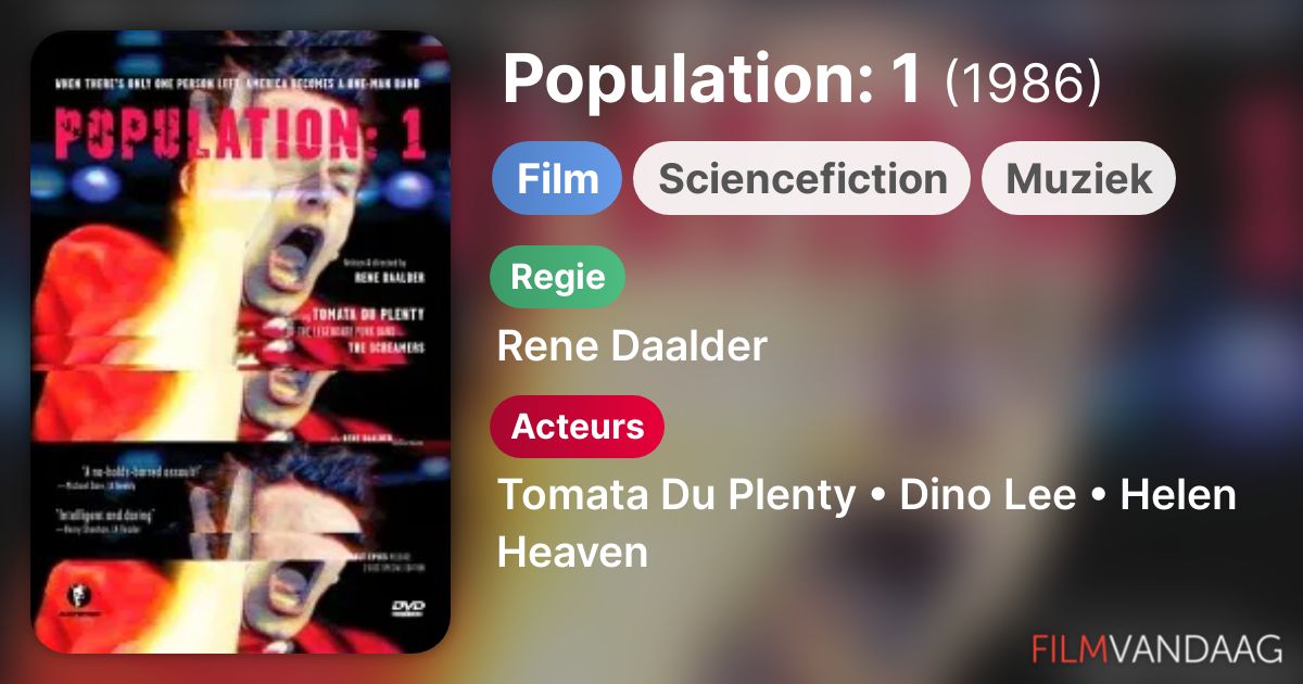 Population: 1 (film, 1986) - FilmVandaag.nl