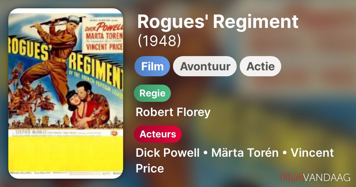 Rogues' Regiment (film, 1948) - FilmVandaag.nl
