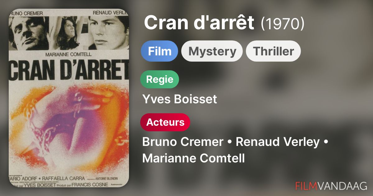 Cran d'arrêt (film, 1970) - FilmVandaag.nl