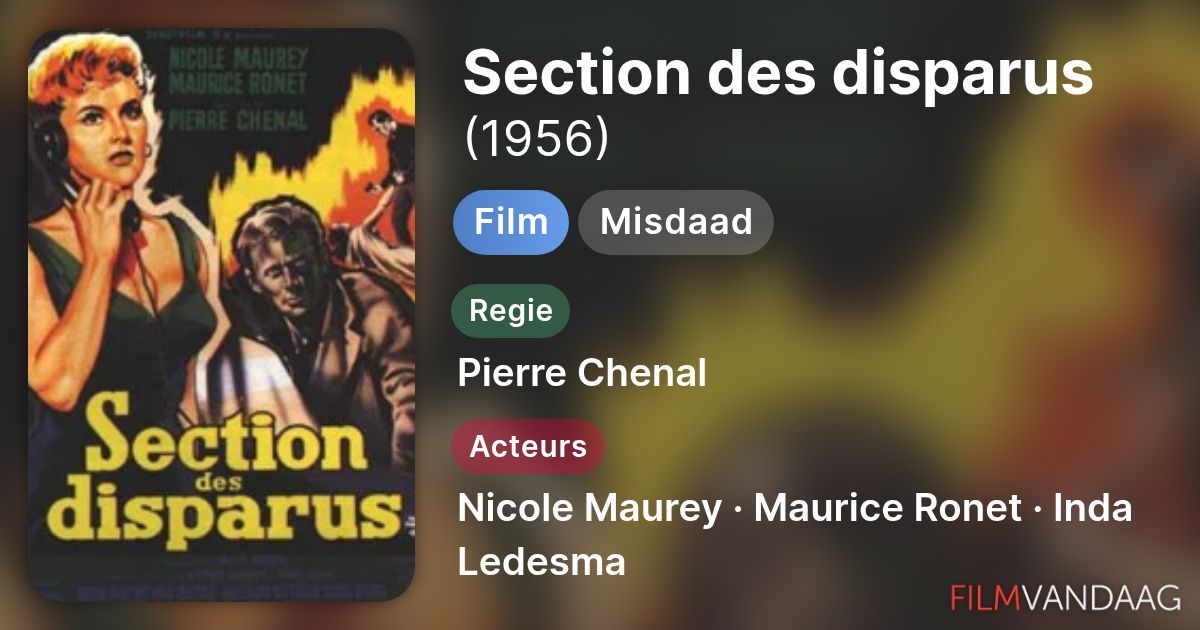 Section des disparus (film, 1956) - FilmVandaag.nl