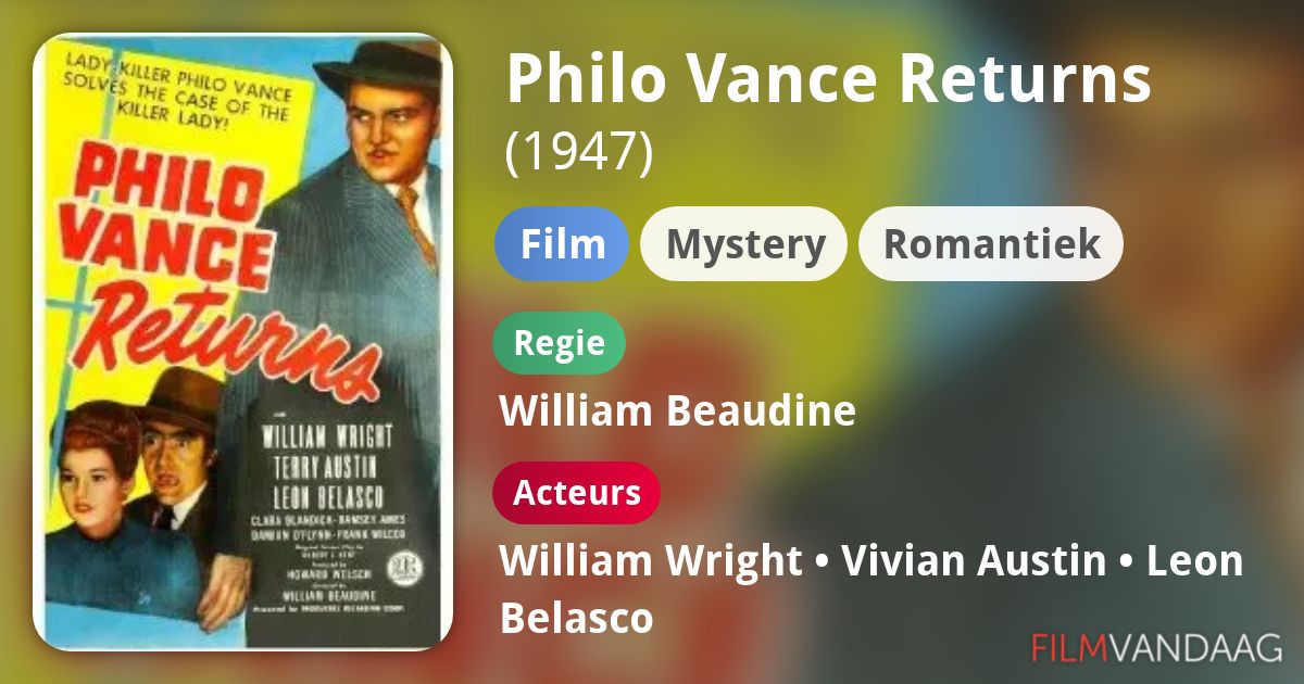 Philo Vance Returns (film, 1947) - FilmVandaag.nl