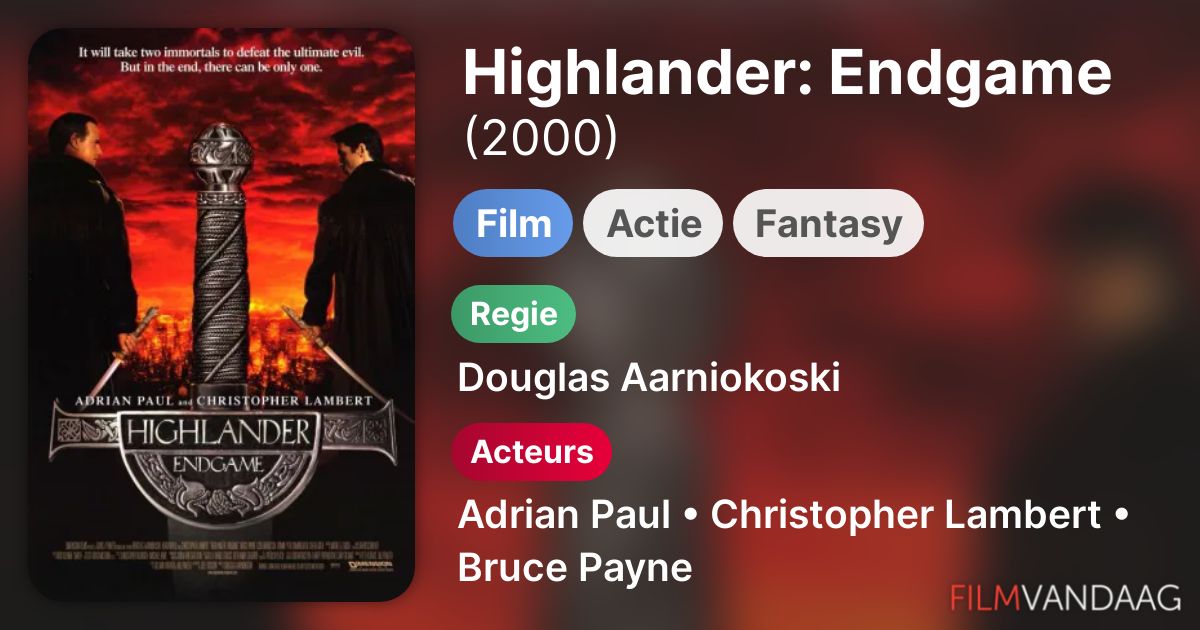 Highlander: Endgame (film, 2000) - FilmVandaag.nl