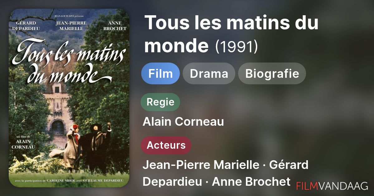 Tous les matins du monde (film, 1991) - FilmVandaag.nl