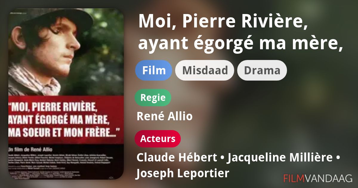 Moi, Pierre Rivière, ayant égorgé ma mère, ma soeur et mon frère ...