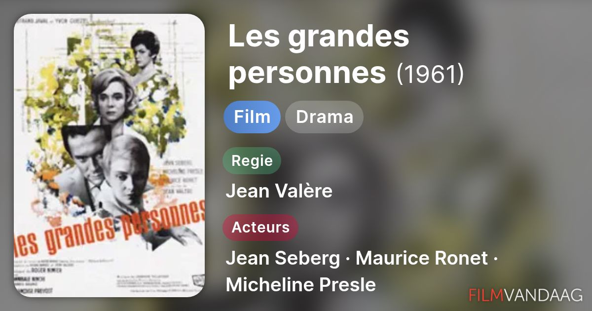 Les grandes personnes (film, 1961) - FilmVandaag.nl