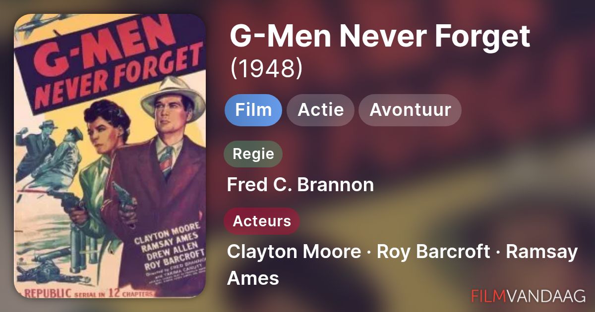 G-Men Never Forget (film, 1948) - FilmVandaag.nl