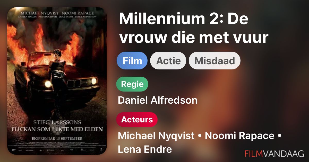 Millennium 2: De vrouw die met vuur speelde (film, 2009) - FilmVandaag.nl