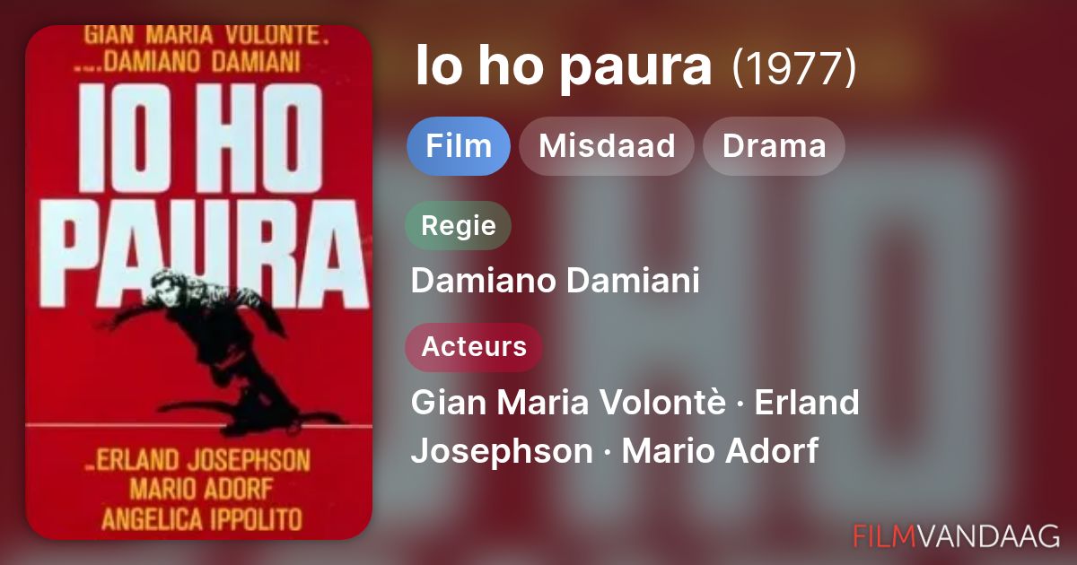 Io ho paura (film, 1977) - FilmVandaag.nl
