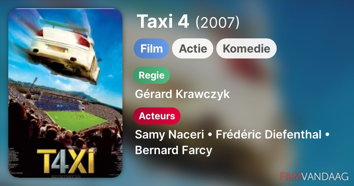 Taxi 4 (film, 2007) Nu Online Kijken - FilmVandaag.nl