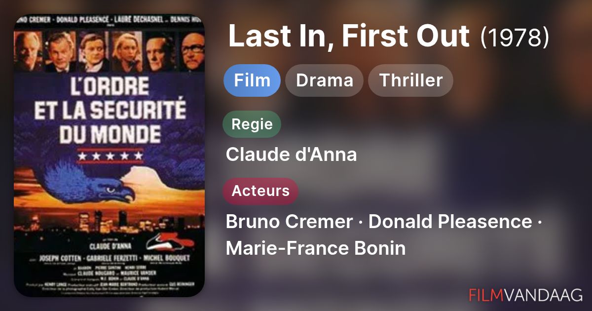 Last In, First Out (film, 1978) - FilmVandaag.nl
