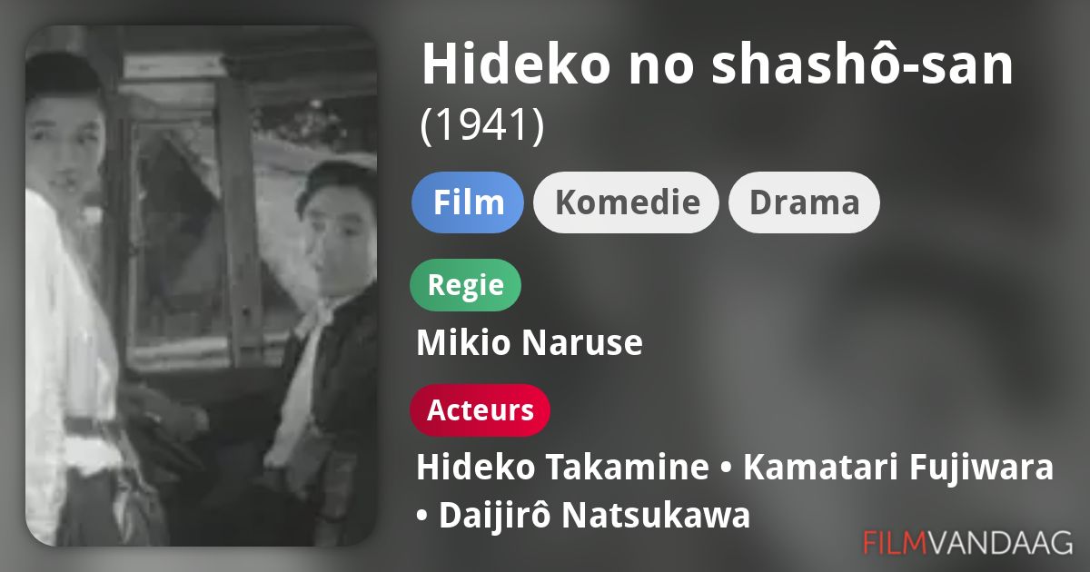 Hideko no shashô-san (film, 1941) - FilmVandaag.nl