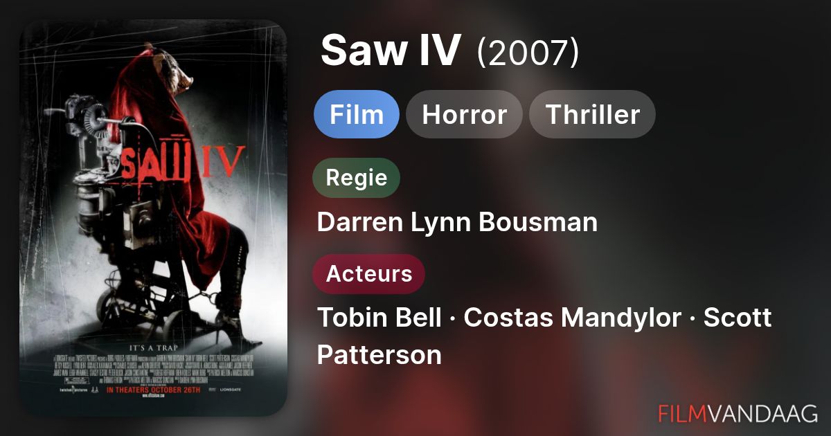 Saw IV (film, 2007) - FilmVandaag.nl