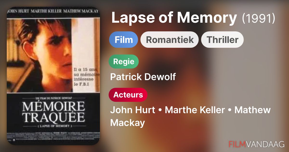 Lapse of Memory (film, 1992) - FilmVandaag.nl